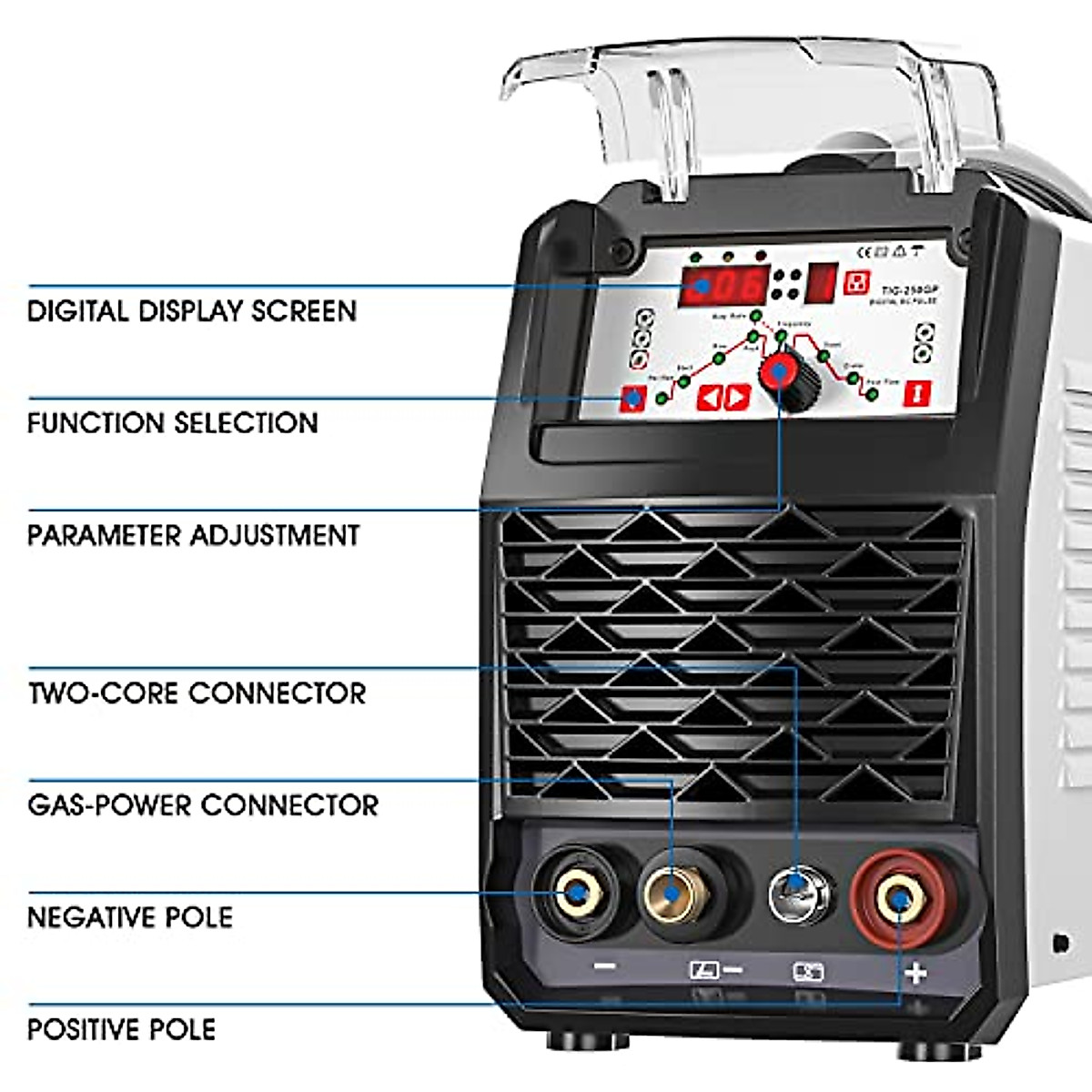 ANDELI TIG Welder PULSE/HF TIG/STICK/ARC,170 Amp 110/220V Dual Voltage Multi-function IGBT TIG Welding Machine with Torch