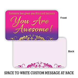 PARTH iMPEX You are Awesome Cards - (Pack of 100) Gold Foil Stamping 3.5" x 2" Appreciation Kindness Matters Card for Teachers Employees Coworker Staff