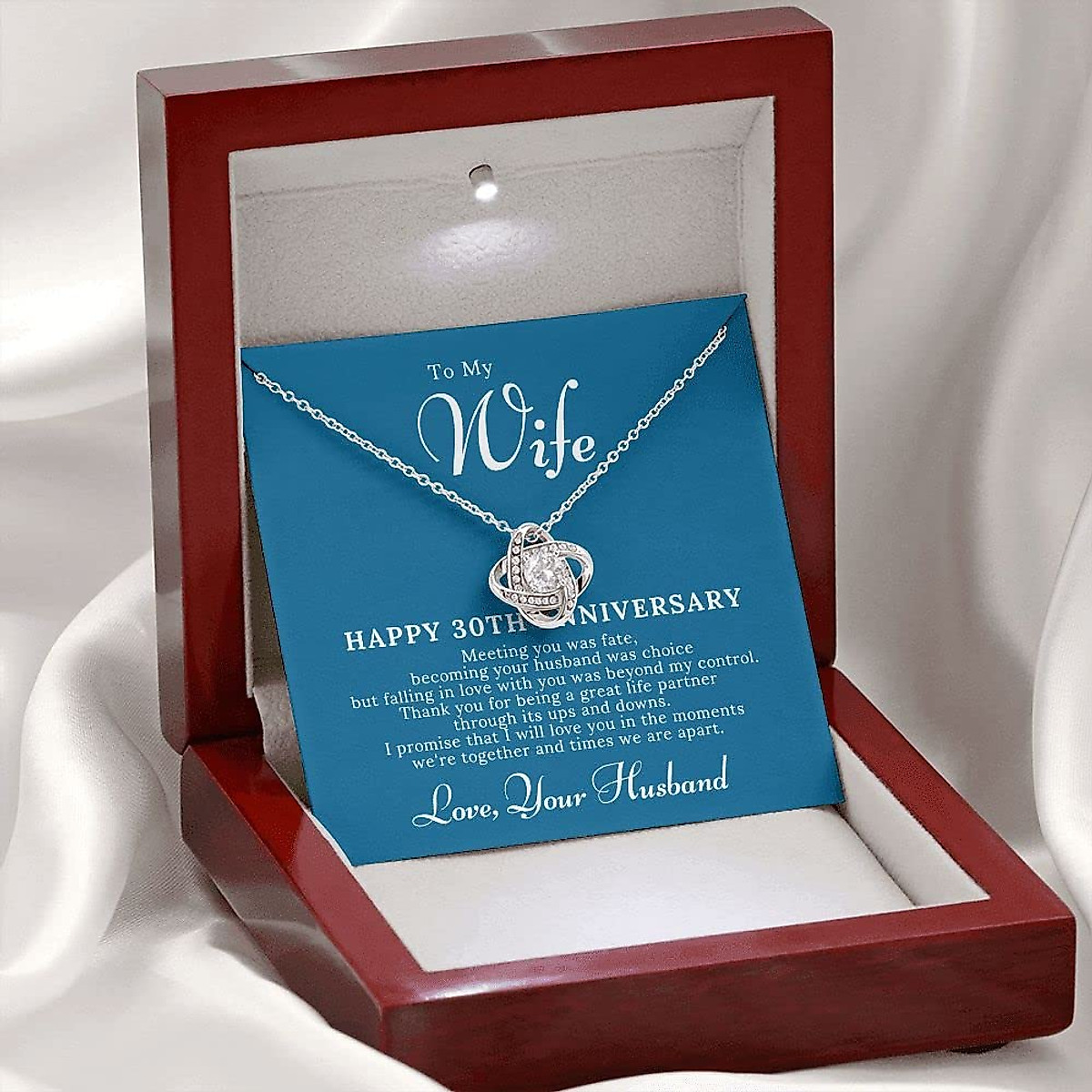 30th Wedding Anniversary Wife Gift – 30th Anniversary Necklace Gift For Wife – 30 Year Wedding Jewelry Gift For Her – 30 Year Anniversary Wedding Present – 30THV10-LK5