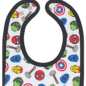 Marvel Avengers Baby Boys' Bibs 6 Pack Spiderman Hulk Thor Iron Man Captain America