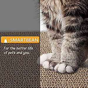 Cardboard Scratcher Pad Scratching post:Smartbean Cat Scratch Pad,Cat Scratching Post with Durable&High Density Cardboard, Indoor Toy for Cat, Double-sided Design For double life (16.5x7.9x1.2 inches)