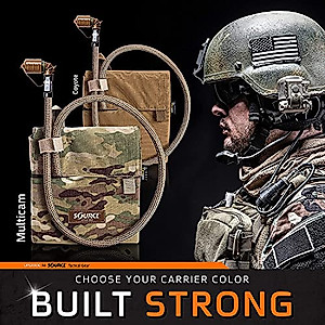 Source Tactical Kangaroo 1L Collapsible Widepac Hydration Bladder with Pouch - Leakproof Widepac Closure - Zero Taste and Virtually Self-Cleaning - 34oz