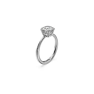 SWAROVSKI Stilla Double Prong Ring, White Crystals on a Rhodium Finish Setting, Part of the Constella Collection, EU Size 52; US Size 6