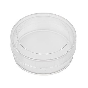 Buachois 50Pcs Plastic Round Transparent Storage Box Stackable Cylindrical Watch Parts Beads Container with Lid Crafts Hardware Jewelry Organizer Display Case