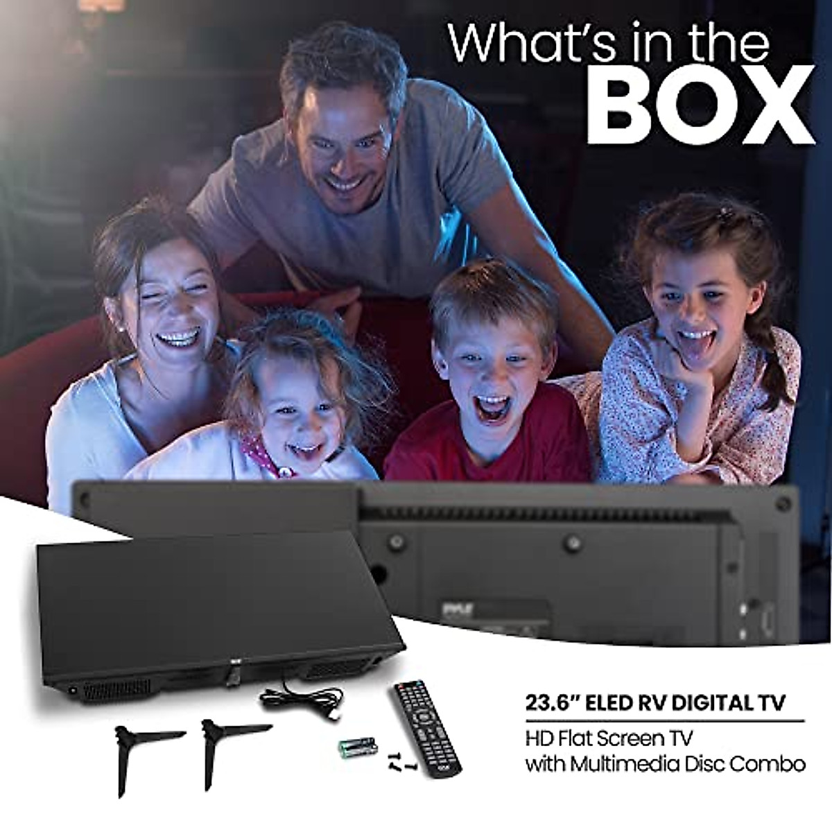 32-inch 728p HD DLED Television - Hi-Res Flat Screen Monitor TV with HDMI, RCA, Multimedia Disk Combo, Headphones, Full Range Stereo Speaker, Mounts on Wall, Works w/Mac PC, Includes Remote Control