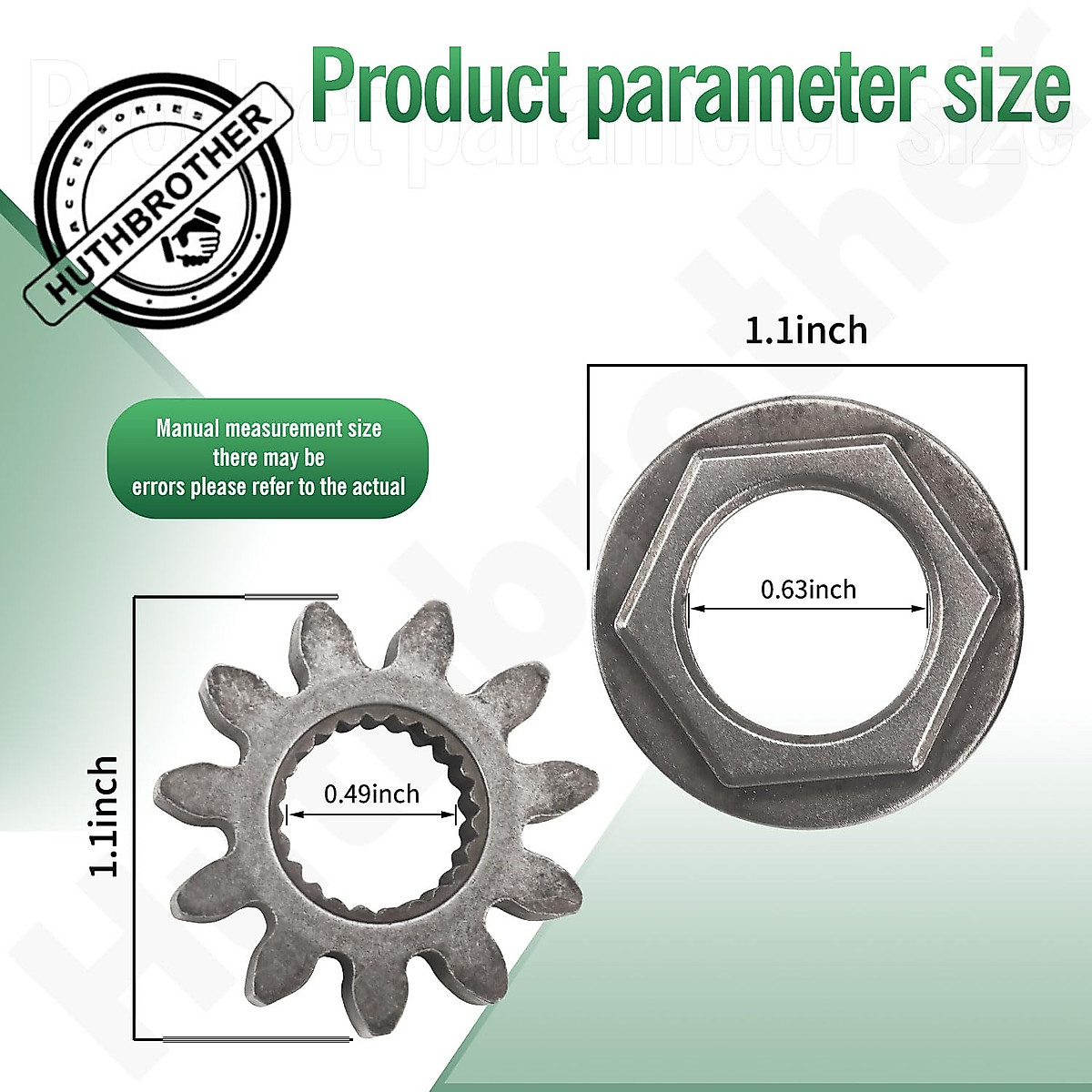 Huthbrother Gear Bush 941-0656A 741-0656A Pinion Gear & Bushing for MTD Cub Cadet 717-1554 917-1554,Replace Toro 112-0863 & Cub Cadet LT1042 LT1045 LT1046 LT1050
