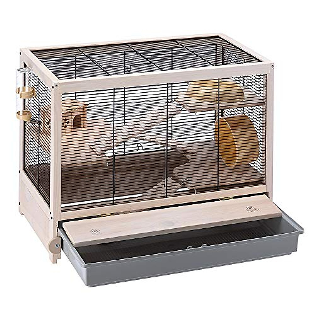 Ferplast HAMSTERVILLE Hamster Habitat Cage, Sturdy Wooden Structure, Black