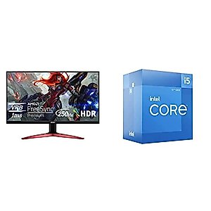 Acer Nitro 24.5" Full HD 1920 x 1080 PC Gaming Monitor | Up to 250Hz Refresh |1 x Display Port 1.2 and 2 x HDMI 2.0 Ports | KG251Q Zbiip & Intel Core i5 Core 12400F Desktop Processor 18M, 4.40 GHz