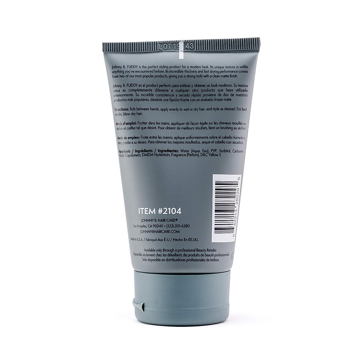 JOHNNY B. Fuddy Strong Professional Matte Hair Styling Gel 3.3 oz.