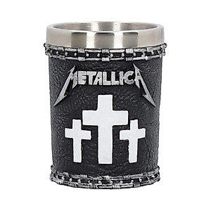 Nemesis Now Metallica-Master of Puppets Shot Glass 7cm, Resin w/stainless steel insert, Black, One Size, 330Ml