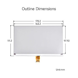 Waveshare 7.5inch E-Paper E-Ink Raw Display Compatible with Raspberry Pi 4B/3B+/3B/2B/B+/A+/Zero/Zero W/WH/Zero 2W Series Boards 800×480 Pixels Three-Color with SPI Interface Without PCB