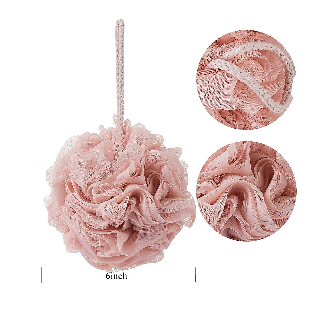 KAKOOI Bath Sponges, Shower Loofah for Body Exfoliation(1 pcs, Pink)