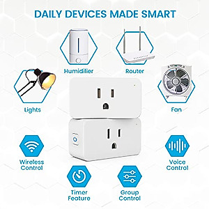 Vont Smart Plug [1 Pack] Alexa Smart Plugs, WiFi + Bluetooth, No Hub Required, Smart Home, Google Home & IFTTT, Voice Command, Timer & Schedules, Control Anywhere, Vacation Mode, ETL & FCC Certified