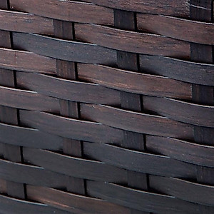 BOWERY HILL Backless Outdoor Wicker Bar Stools in Espresso (Set of 6)