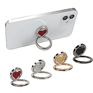 Bonoma Cute Love Heart Phone Ring Holder,4 Pack Ring Stand for Cell Phone Universal Finger Ring Stand Grip Kickstand Ring,360° Rotation Universal Stylish Stand Compatible with All Smartphones