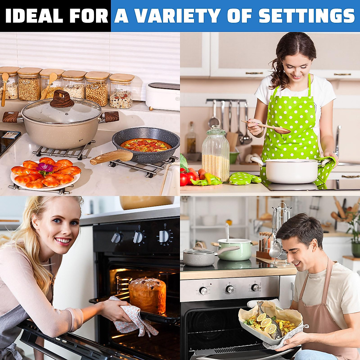 Hicarer 4 Pcs Stainless Steel Trivet for Pots and Pans Stainless Steel Pot Trivets Cast Iron Trivet Cooling Racks for Kitchen Dining Table Decor Hot Pads Cooking and Baking Pans Holder, 7 x 7 inches