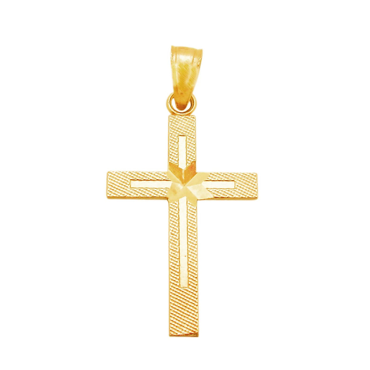 AMZ Jewelry 10K Yellow Gold Cross Pendant Cross Charm For Necklace