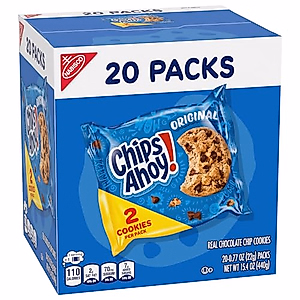 CHIPS AHOY! Original Chocolate Chip Cookies, 20 Snack Packs (2 Cookies Per Pack)