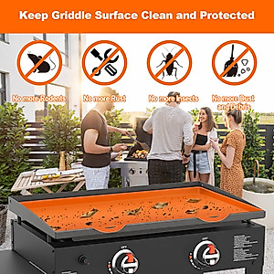 28” Blackstone Griddle Cover Silicone Griddle Mat for 28 Inch Blackstone Griddle, Heavy-Duty Food Grade Silicone Mat to Protect from Pollen, Debris and Rust, All-Season Protective Griddle Cover