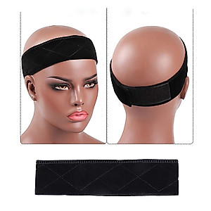 Velvet Wig Grip Headbands and Mesh Wig Caps Set - Edge Saver No Slip Elastic Headbands for Women, Stretch Mesh Hair Nets, Wig Bands