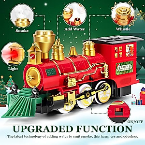 Gloween Train Set - Electric Train Toy for Boys & Girls, Railway Kit with Smoke, Sound, Light, Cargo Cars & Tracks, for 3, 4, 5, 6, 7, 8+ Year Old Kids - S1