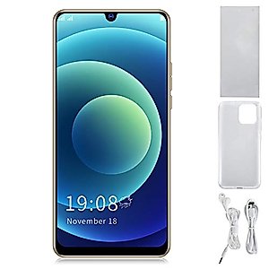 WESE Unlocked Smartphone,IP12 PRO+ Android Smartphone 6.26in Large Screen Unlocked Cellphone Face Recognition Unlocked Android Smartphone Dual Card Dual Standby(Gold)