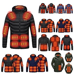 My Orders Placed Recently by Me Men Women Heated Jackets Winter Warm Heated Jackets Rechargeable USB Heated Jacket Hood Puffer Heated Jacket with Pocket