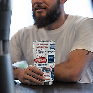 SANDJEST Dad Jokes Insulated Tumbler with Lid - 20oz Stainless Steel Mug for Father - Funny Coffee Cup for Travel Sport Office, Gift for Birthday Father’s Day