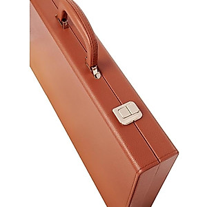 Silverman & Co. 19-inch Premium Backgammon Set - Desert Brown Board