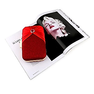 MXIAOXIA Women Evening Bags Green Color Satin Diamonds Shoulder Chain Day Clutches Purse Wedding Evening Bag (Color : E, Size : 1)