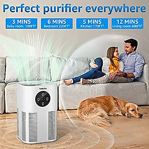 Air Purifiers for Pet,Tailulu Home Air Cleaner For Bedroom up to 600 sq.ft 22db with Fragrance Sponge for Dust Smoke Pollen Dander Hair Smell and Pet Odor, Small Air Cleaner for Office Living Room
