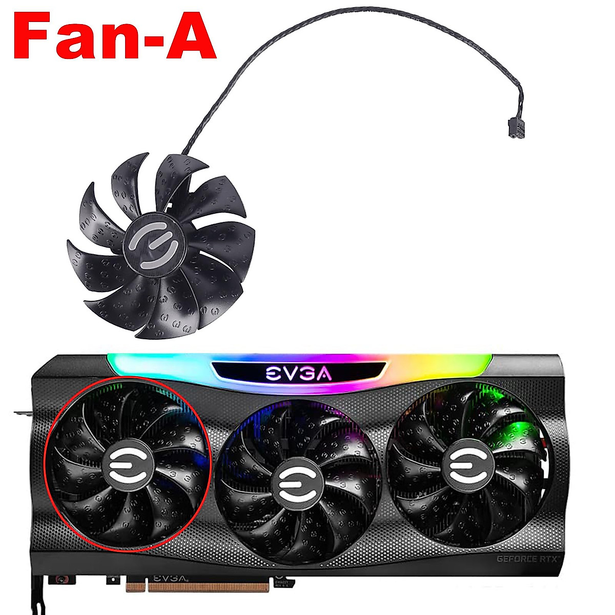 inRobert PLD09220S12H Graphics Card Fan Replacement for EVGA RTX 3070 3080 TI 3090 FTW3 Ultra GPU Cooling Fan (Fan-Full Set)