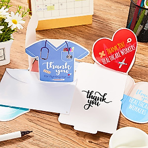 32 Sets Nurses Thank You Card with Envelopes Medical Healthcare Workers Appreciate Greeting Cards for Nurses Week Day Doctors Medical Assistants Graduation Gifts