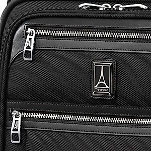 Travelpro Platinum Elite Softside Expandable Carry on Luggage, 8 Wheel Spinner Suitcase, USB Port, Men and Women, International, Shadow Black, Carry On 19-Inch