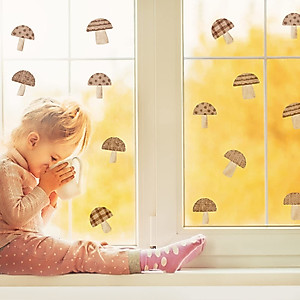 Watercolor Mushroom Wall Decals Mushroom Stickers Decor for Walls Peel and Stick Removable Retro Room Wall Art Decor Vinyl Wall Sticker for Bedroom Living Room Classroom Office