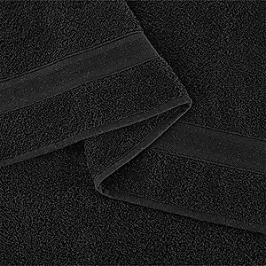 All Design 4 Piece Black Washcloth Set, 13 in 13 in 100% Turkish Cotton Washcloths for Bathroom, Soft Absorbent Washcloths for Body and Face, Wash Rags Kitchen, Baby Washcloths