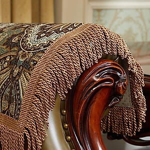 LUFEIJIASHI Luxury Couch Arm Covers,Washable Armrest Covers for Sofa,Anti Slip Recliner Chair Arm Covers Protectors for Leather Sofa Arm Cover Set of 2 (FLKF-Coffee)