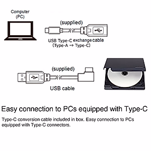 Pioneer BDR-XD08UMB-S Pinnacle of The XD08 Series with a Matte-Black Body USB 3.2 Gen1 (USB Type-C) / 2.0 Slim Portable BD/DVD/CD Writer Features The Latest high-Grade Rubber Coating