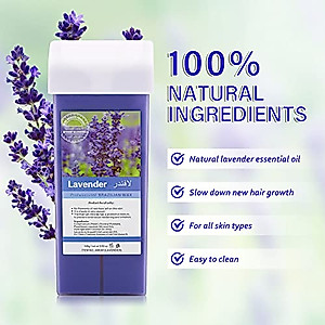 Pinkiou Wax Hair Removal Portable Hair Roller Epilator Machine Set, Wax Heater Machine 1 ,Depilation wax 1, Strips 100, Depilatory sticks 50 (lavender)