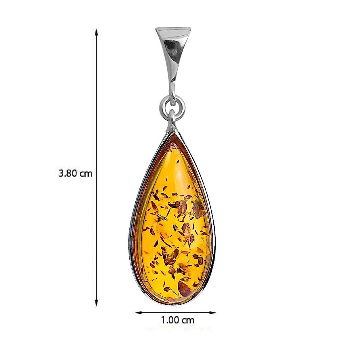 Ian and Valeri Co. Amber Sterling Silver Large Drop Pendant