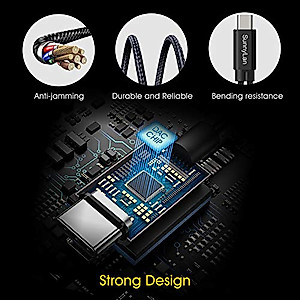 SunnyLan USB C to 3.5mm Headphone and Charger Adapter, 2-in-1 USB C to AUX Mic Jack with USB C PD 60W Fast Charging,Compatible with Galaxy S23 S22 Note 20 S21 Ultra S21+ FE, Pixel 5/3/4 XL (Black)