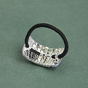 Xiwstar 5Pcs Women's Hair Bands Fashion Crystal Rhinestone Hair Ties Hairties Scrunchies Hair Accessories Ponytail Holder