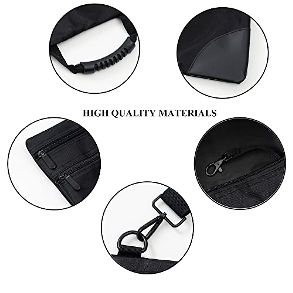 Eage Art Portfolio Case 23 x 27 inches, Waterproof Nylon Artist Carrying Bag with Soft-sided Shoulder Straps, Black Large Art Storage Folder for Artwork Organization,23x27 Inch(0001)