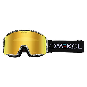 OMEKOL Double Layers Anti-Fog Ski Goggles OTG For Men Women Snow Snowboard Glasses Mask Snowmobile Outdoor Sport Eyewear (G3)