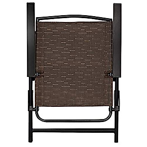 COOURIGHT Set of 2 Folding Sling Chairs w/Armrest, Adjustable Reclining Back, Portable Patio Chairs, Space-Saving Outdoor Folding Chairs for Lawn Garden Pool Beach