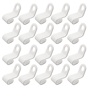ZRM&E 20pcs Multi-Function Wardrobe Space-Saving Stack Hanger Hooks Clothes Hanger Linking Hooks Connect Hooks for Bedroom, White