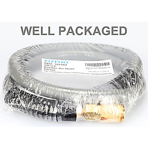 YOTOO Rubber Lead-in Air Hose 3/8-Inch by 3-Feet 300 PSI Heavy Duty, Kink Resistant, All-Weather Flexibility with 1/4-Inch Brass Male Fittings, Bend Restrictors, Gray