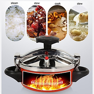 Oubit 2L Stainless Steel Mini Pressure Cooker - Efficient and Fast Cooking, Safety and Explosion Protection, Multi Functional Design