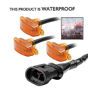 BASIKER Auto Front Grille Lights for 2004-2019 Ford F150 F250 F350 External LED Decoration | 3 Pack Amber Lens