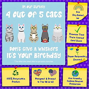 Cult Kitty - 4 Out Of 5 Cats - Joke Happy Birthday Cards For Him - Funny Birthday Card For Her - Funny Birthday Cards For Men - Funny Birthday Cards For Women - Birthday Card Cat - Cat Birthday Card